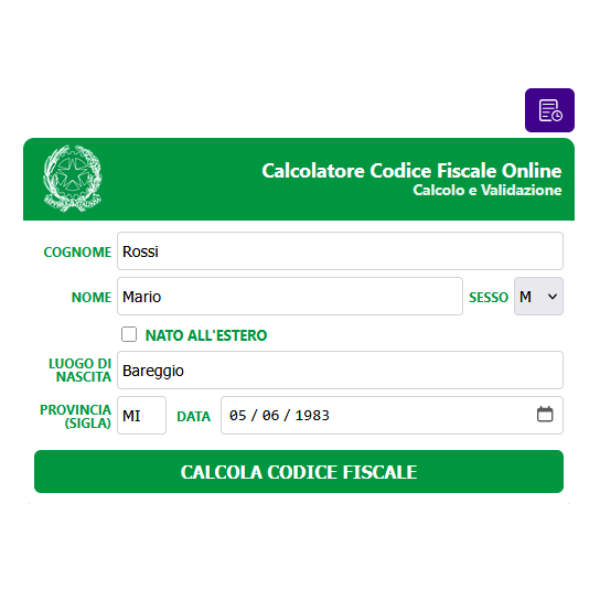 Calcolo Codice Fiscale Online